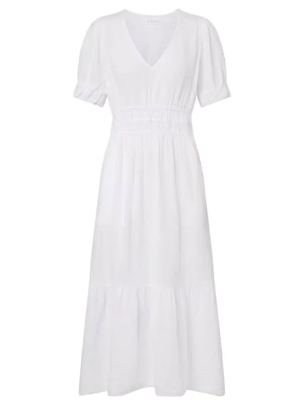Velvet By Graham & Spencer Rivele Cotton Gauze Midi Dress - White