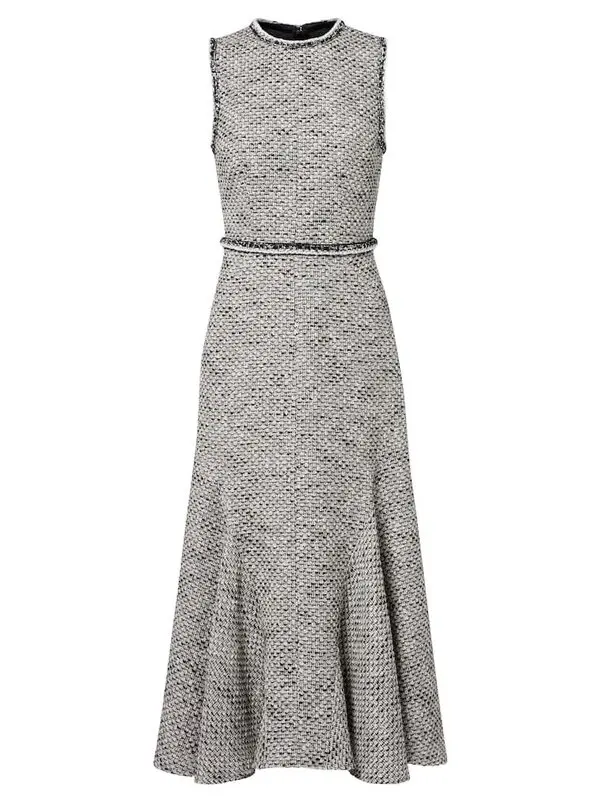 Safiyaa Andrea Tweed Midi Dress - Grey
