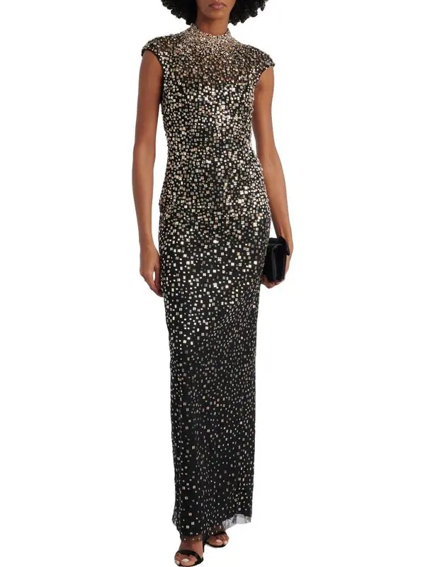 Jenny Packham Treasure Embellished Gown - Black