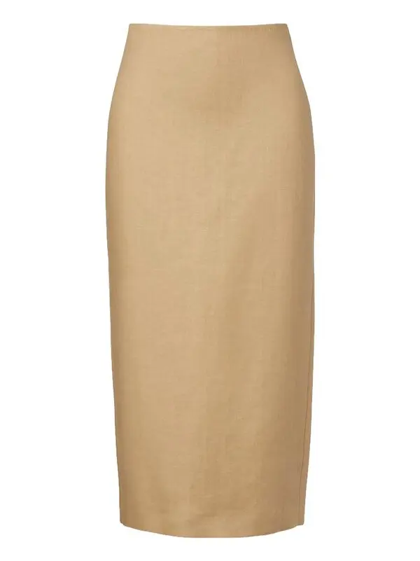 Max Mara Veranda Linen Pencil Skirt - Beige