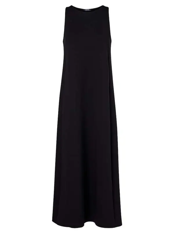 Max Mara Eremi Cotton-blend Jersey Midi Dress - Black