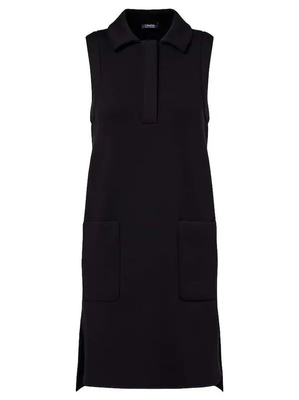 Max Mara Saggina Cotton-blend Jersey Polo Dress - Black