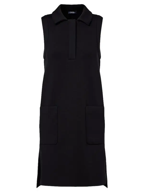 Max Mara Saggina Cotton-blend Jersey Polo Dress - Black