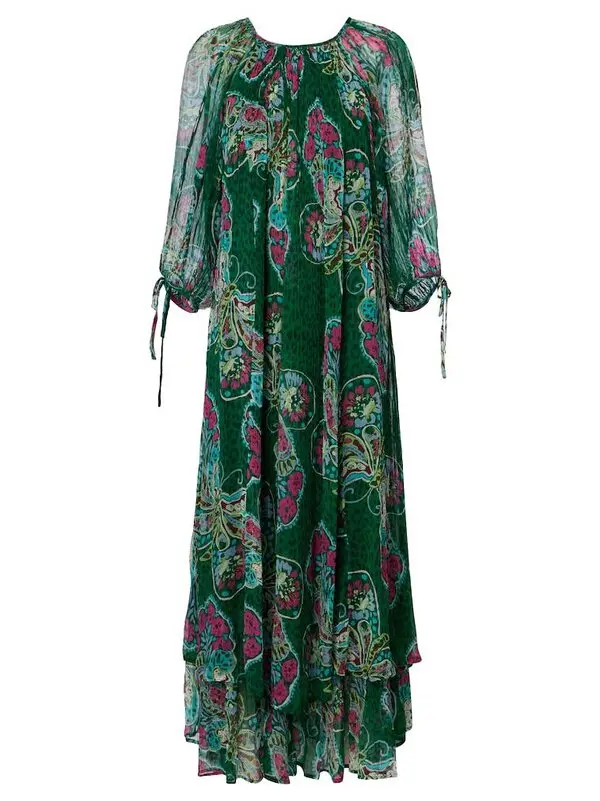 Rixo Hayden Printed Maxi Dress - Green