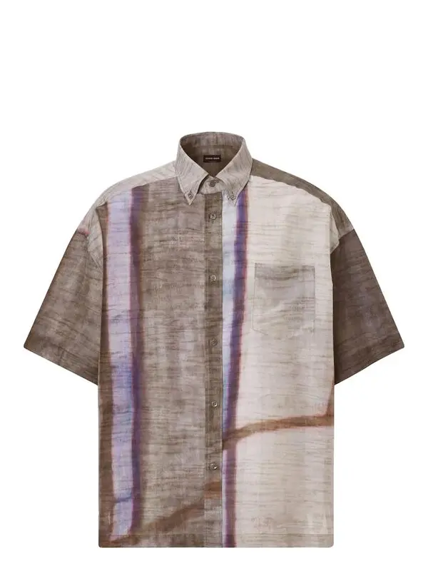 Giorgio Armani Printed Cotton And Silk Bowling Shirt - Multicoloured
