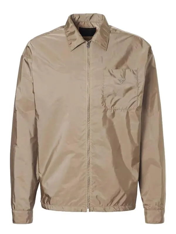 Prada Re-nylon Zip-up Shirt - Beige