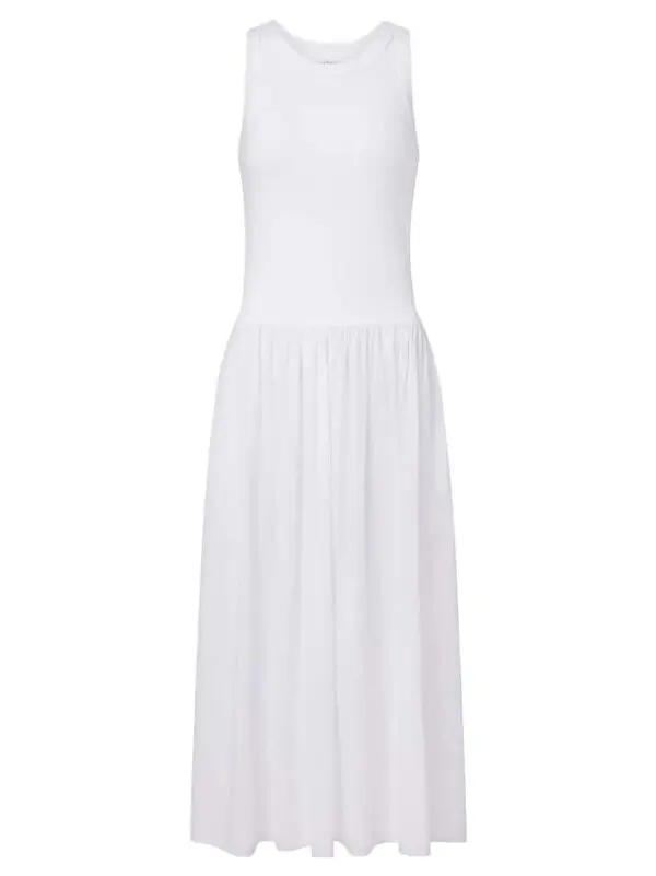 Velvet By Graham & Spencer Amelia Cotton-blend Midi Dress - White