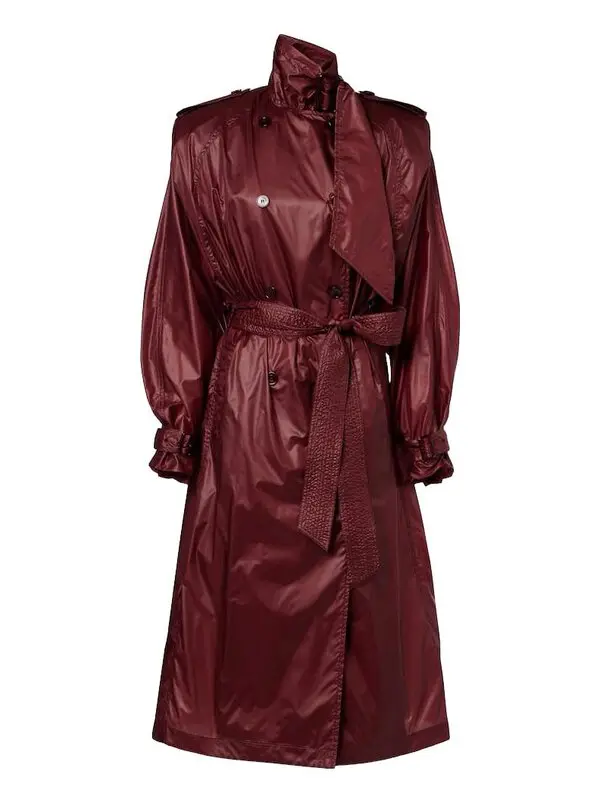 Saint Laurent Technical Trench Coat - Burgundy