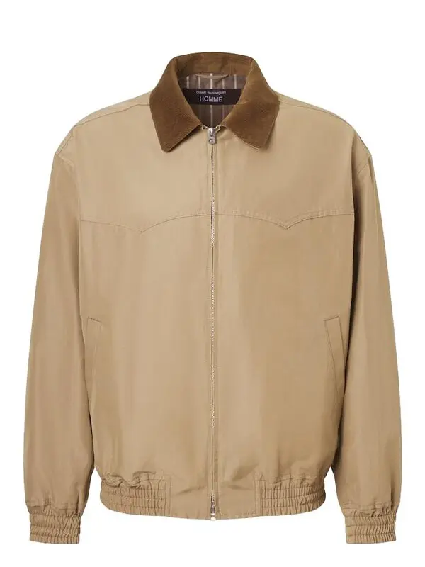 Comme Des Garçons Corduroy-trimmed Blouson Jacket - Beige
