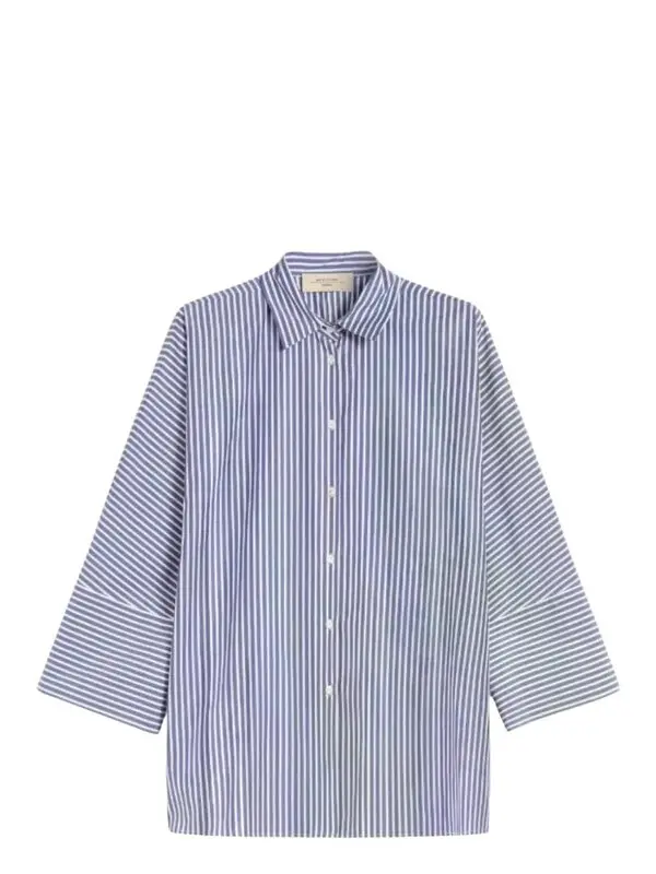Max Mara Striped Collared Shirt - Blue