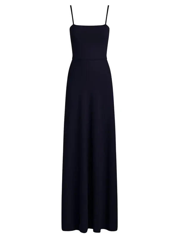 Scanlan Theodore Crepe Knit Square Neck Dress - Navy