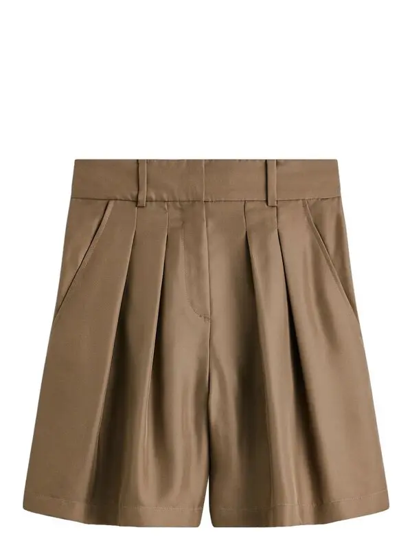Scanlan Theodore Silk Twill Shorts - Wood