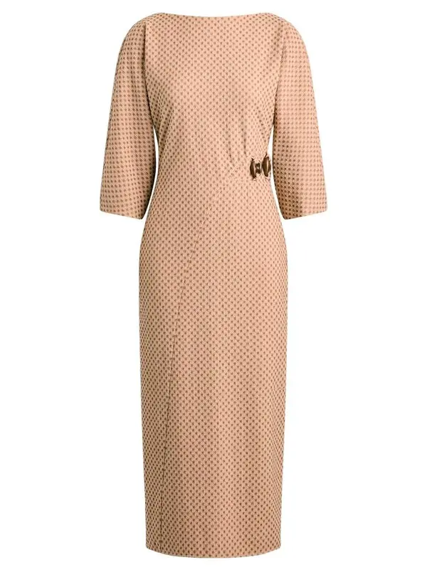 Scanlan Theodore Resin-detailed Pencil Dress - Caramel