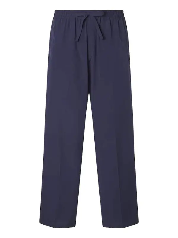 UMIT BENAN Julian Cotton And Silk Straight Pants - Blue