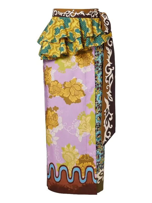 ALEMAIS Arnie Printed Cotton Wrap Skirt - Multicoloured