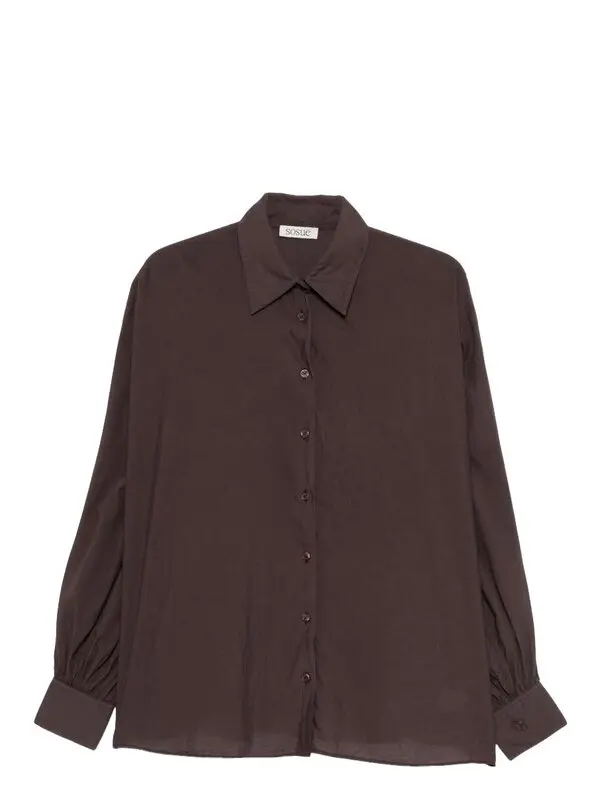 SOSUE Antonia Cotton Shirt - Brown