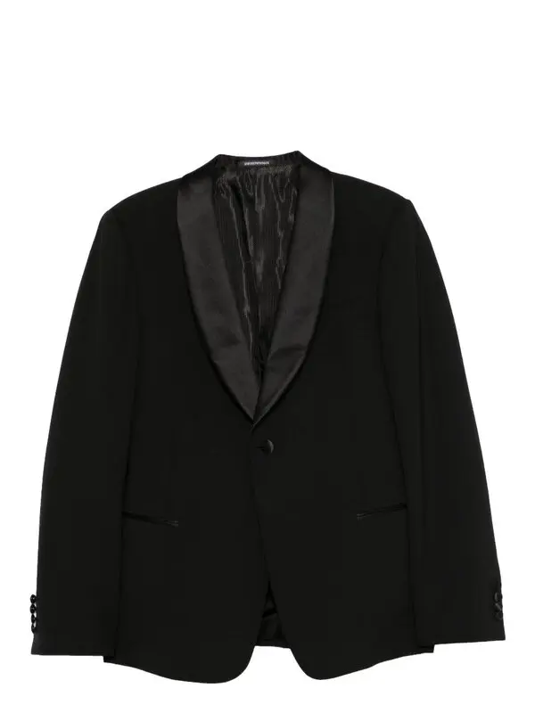 Emporio Armani Wool Tuxedo Suit - Black