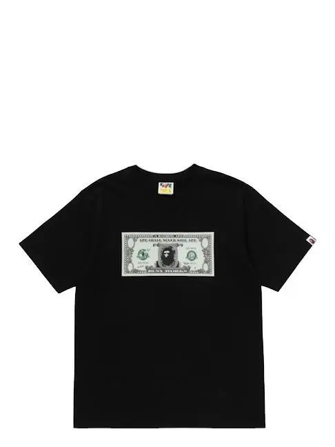 A BATHING APE Banknote Tee Shirt - Black