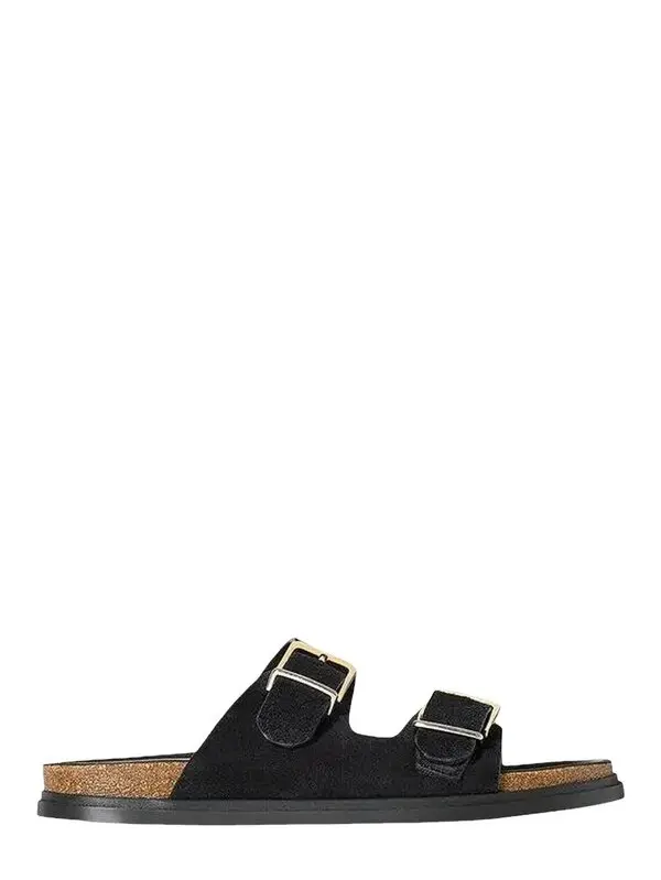 THE ROW Buckle Slide Sandal - Black
