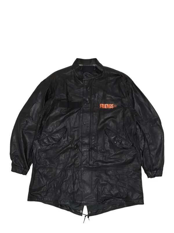VLONE X Fragment Design Leather Jacket - Black