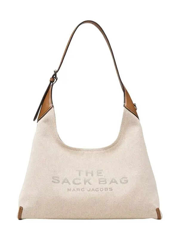 Marc Jacobs Canvas Leather Belted Sack Bag - Tan