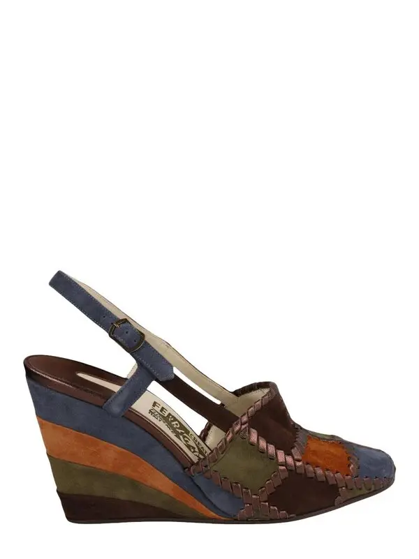 FERRAGAMO Arlequin Wedge - Blue