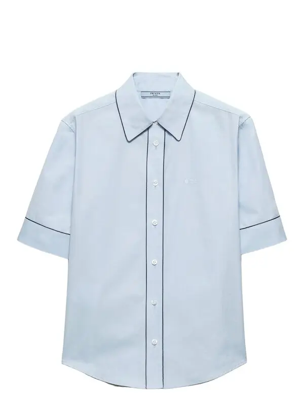Prada Poplin Short-sleeved Shirt - Light Blue