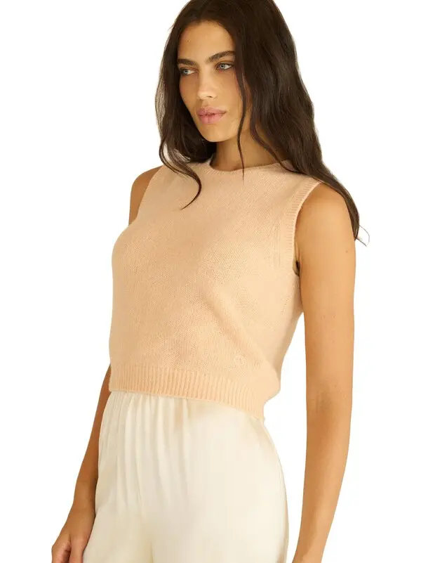 DÔEN Louden Cashmere Top - Light Peach Sorbet