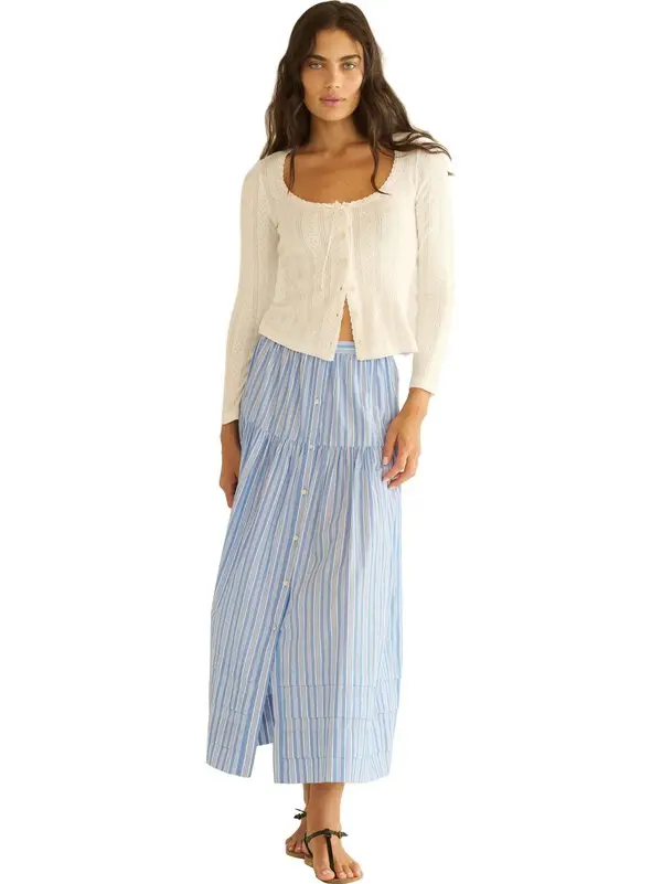 DÔEN Marceline Striped Tiered Skirt - Salerno Stripe