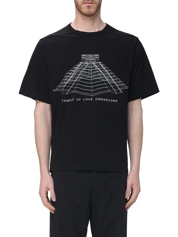 Rick Owens Printed Cotton T-shirt - Black