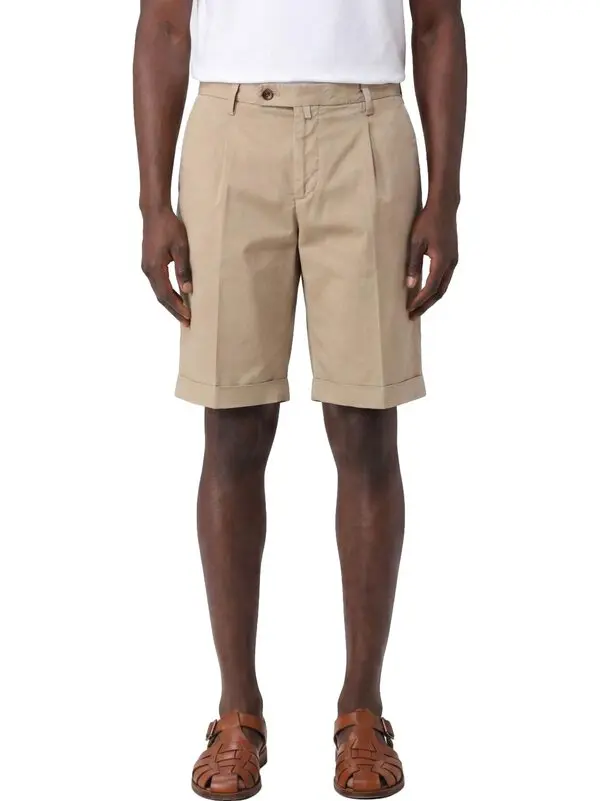 BRIGLIA 1949 Tailored Cotton Shorts - Beige