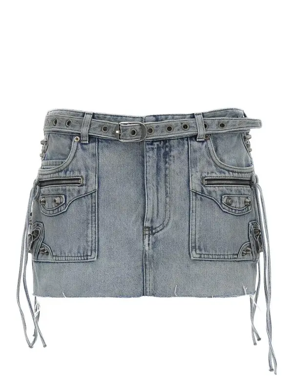 Balenciaga Belted Mini Skirt - Blue
