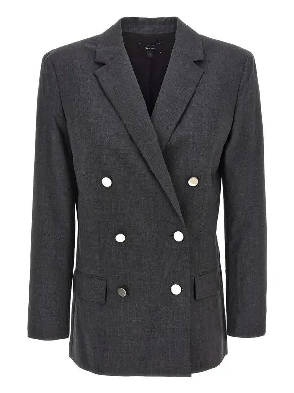 Theory Double-breasted Blazer - Grey