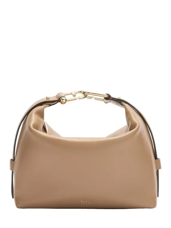 Furla Tonie Grained Leather Shoulder Bag - Brown