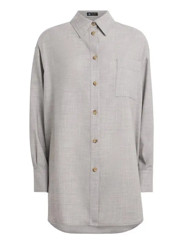 Colombo Cashmere Button-up Shirt - Grey