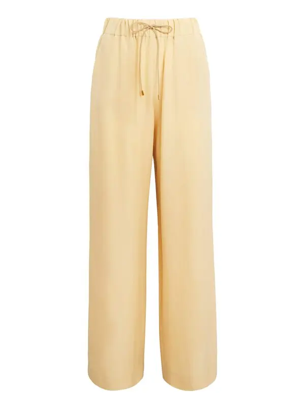 Colombo Cashmere Wide-leg Trousers - Beige
