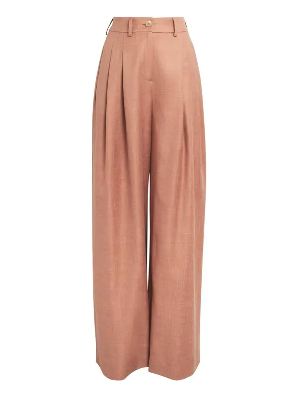 Colombo Cashmere-silk-linen Trousers - Brown