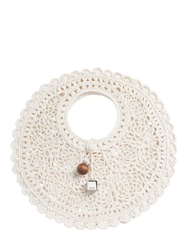 Jacquemus Raffia Lace Spiaggia Top-handle Bag - White