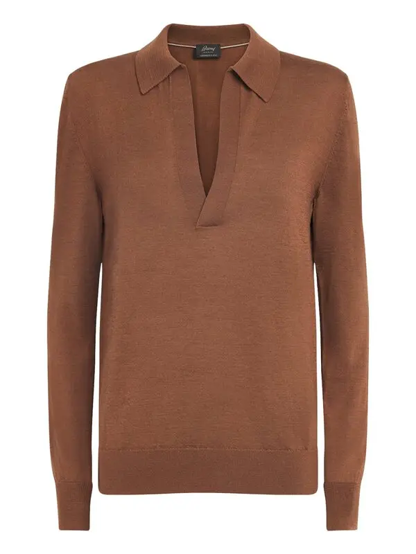 Brioni Cashmere-silk V-neck Sweater - Brown