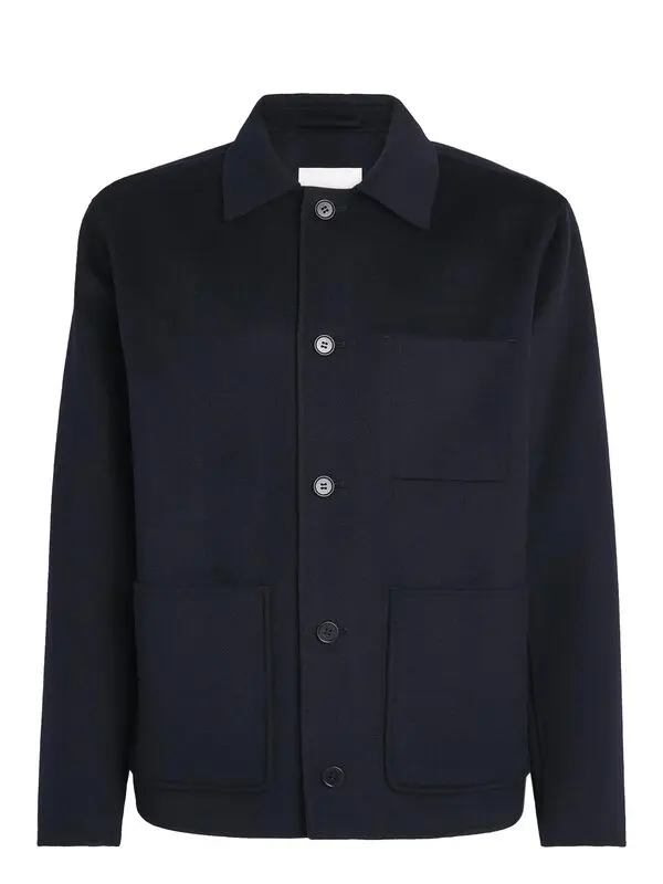 NN.07 Brushed Wool Overshirt - Navy