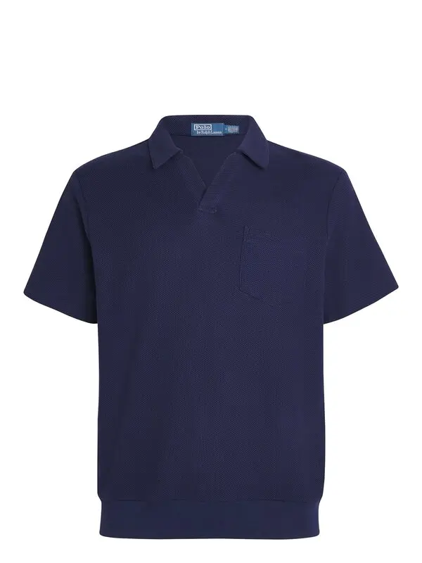 Polo Ralph Lauren Cotton Open-collar Polo Shirt - Navy