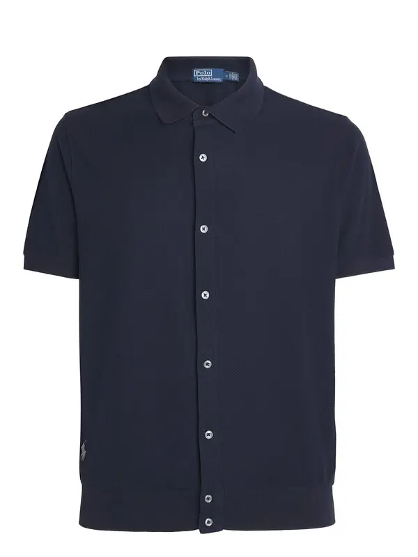 Polo Ralph Lauren Cotton Honeycomb Shirt - Navy