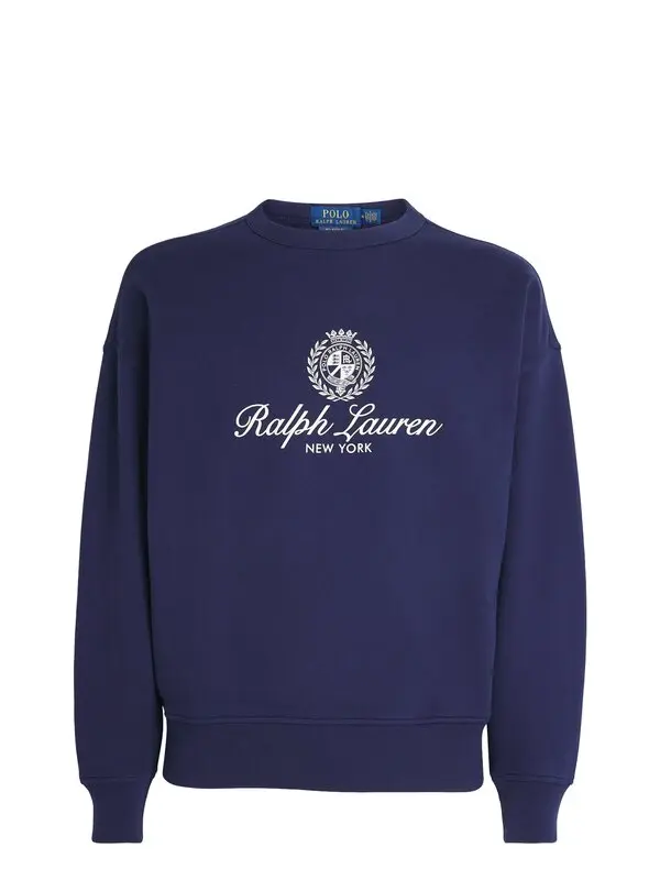 Polo Ralph Lauren Cotton-blend Logo Crest Sweatshirt - Navy