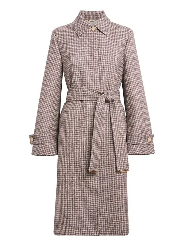 Agnona Wool-silk-linen Belted Coat - Pink