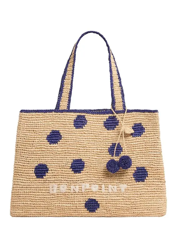 Bonpoint Raffia Tote Bag - Navy