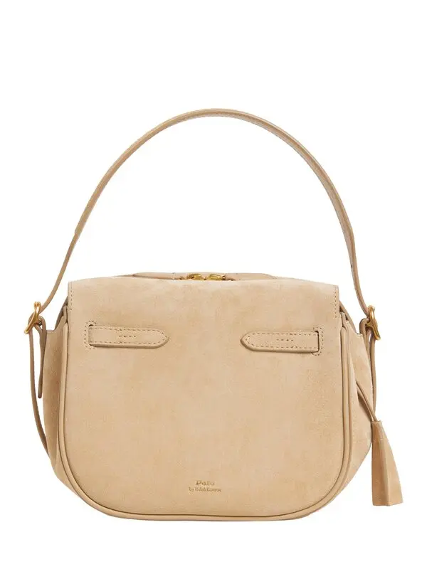 Polo Ralph Lauren Small Polo Id Suede Satchel - Beige