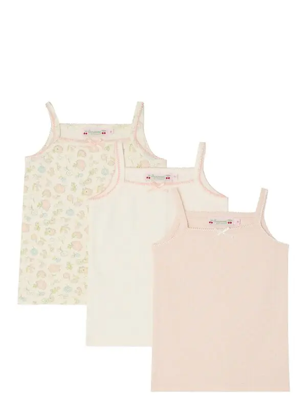 Bonpoint Set Of 3 Cotton Tanks - Pink