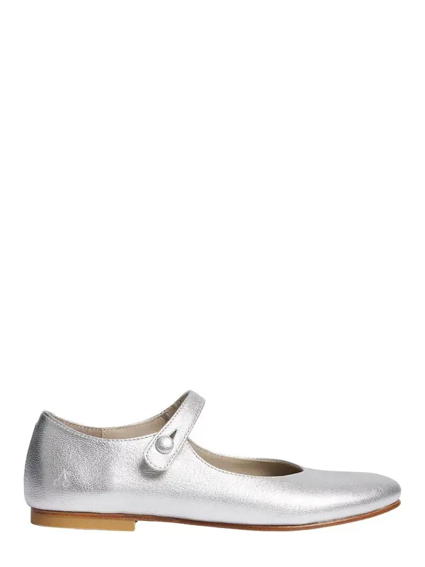 Bonpoint Leather Ballet Flats - Silver