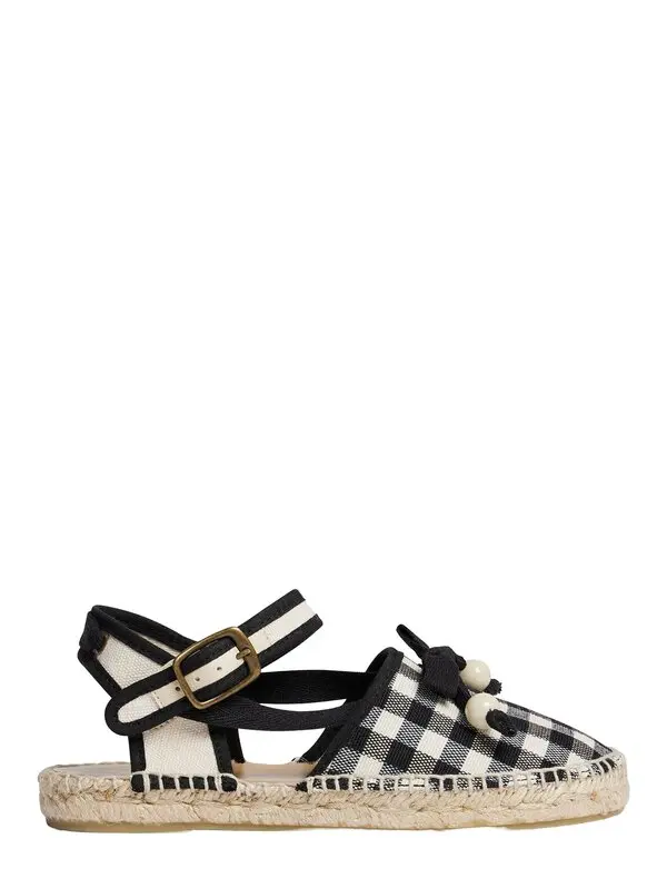 Bonpoint Woven Check Espadrilles - Black