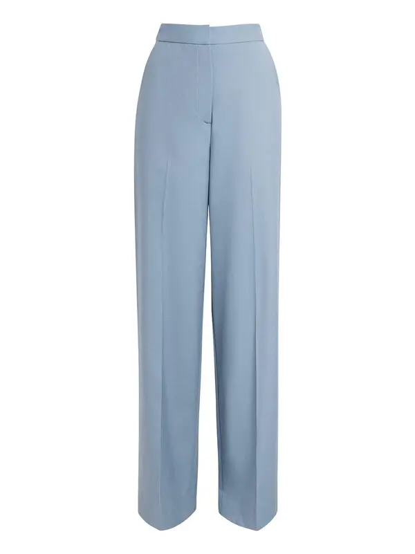 LAURA PITHARAS Wool Wide-leg Trousers - Blue